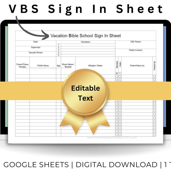 Bible School Check in Out - Etsy