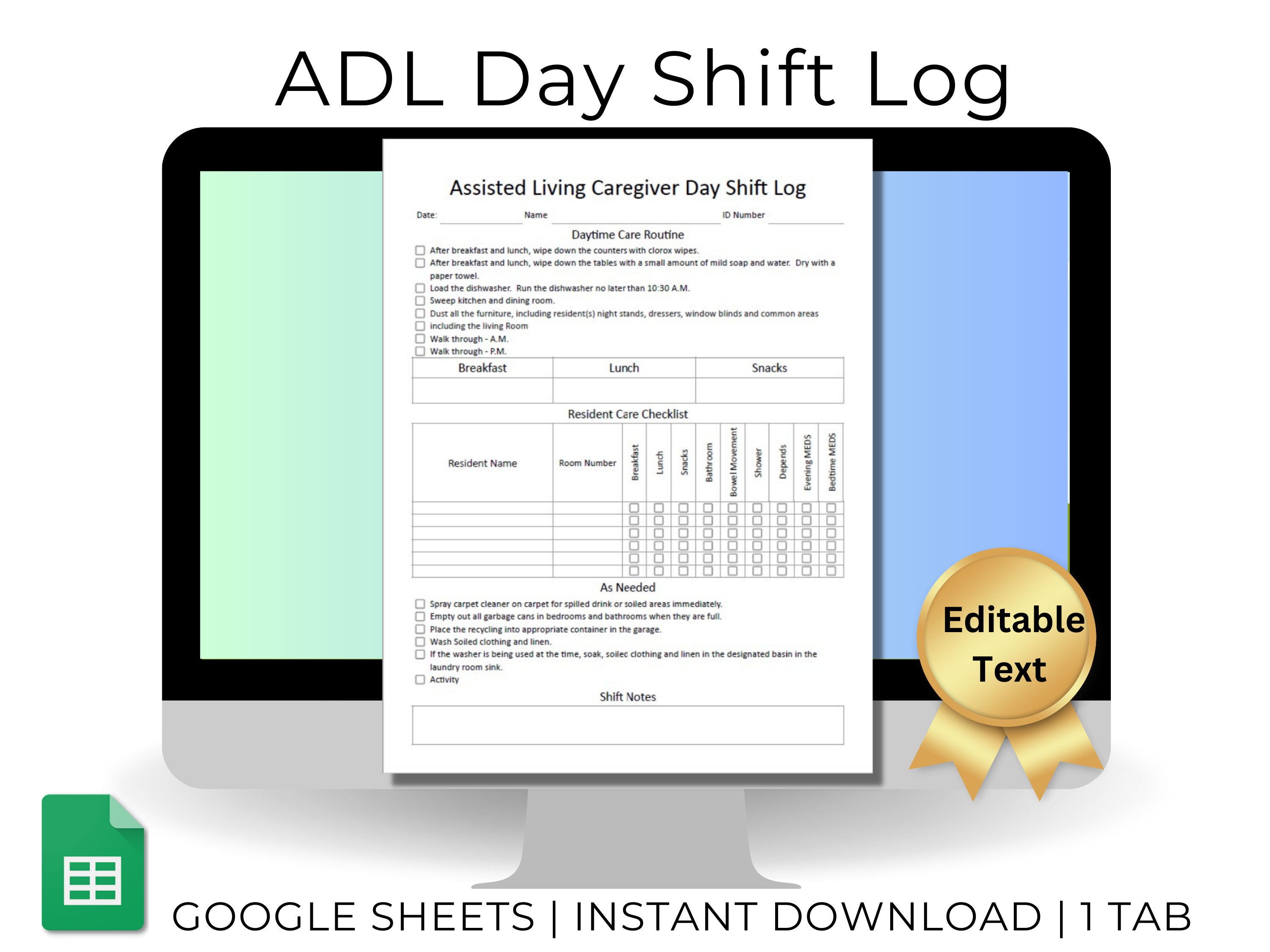 Prioritize ADL Daytime Shift Senior Resident Care Responsibilities With ...