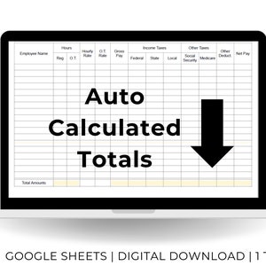 Google Sheets Payroll Register With Deductions Text Fillable / Text ...