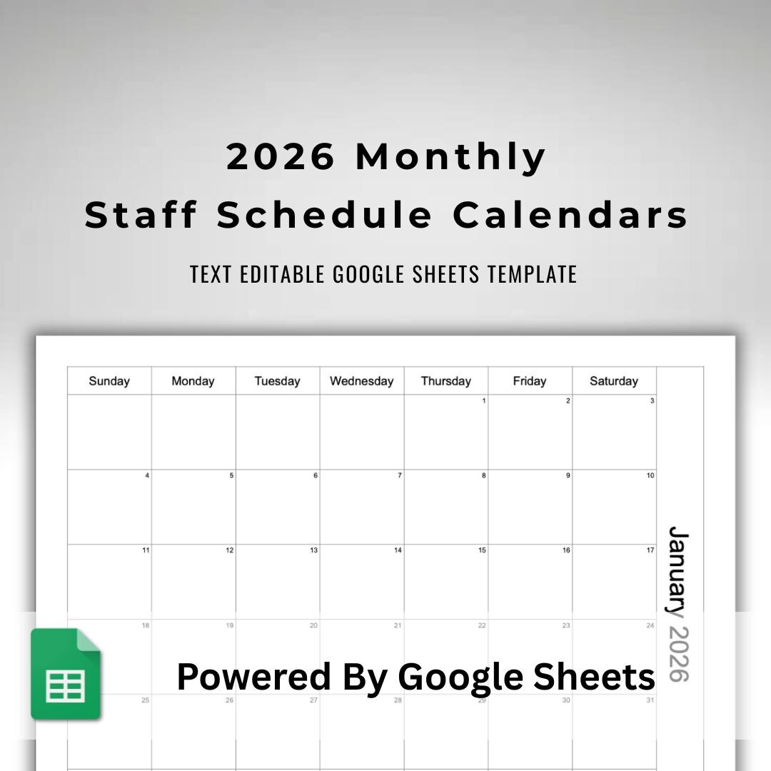 Google Sheets Employee Schedule Planner for 2026 and December 2025 ...