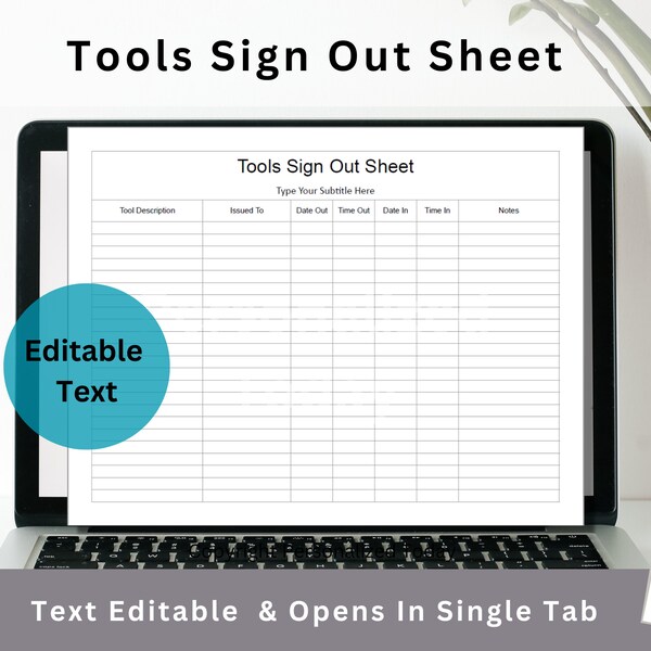 Equipment Sign Out Sheet - Etsy