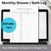 Empty Blank Square Grids Monthly Tracker US Letter Size Vertical Use ...