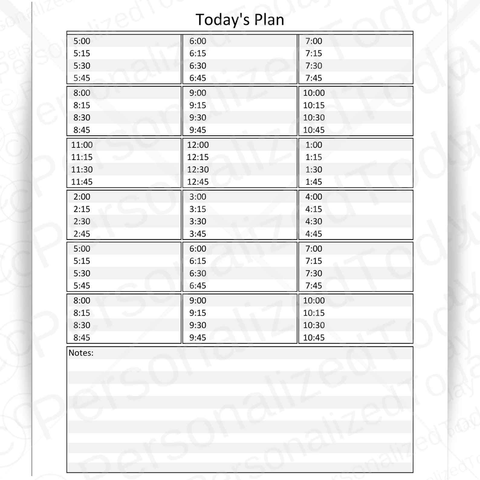 Digital Download PDF 5 AM Start Weekly Printable Schedule - Etsy