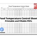 PDF Food Service Temperatures Log Printable Only and Fillable Digital ...