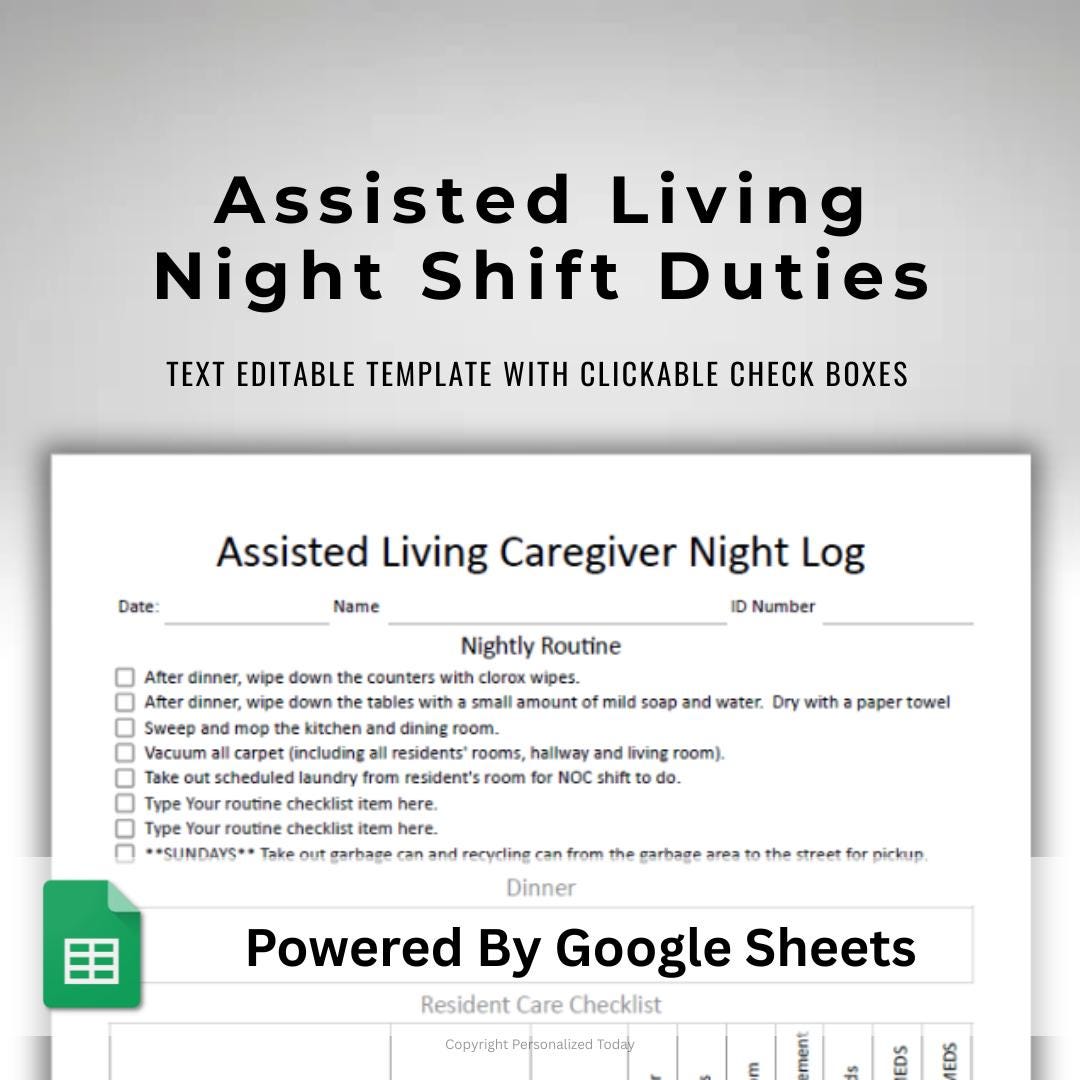 Google Sheets in Home Care Night Shift Duties - Caregiver NOC Shift ...