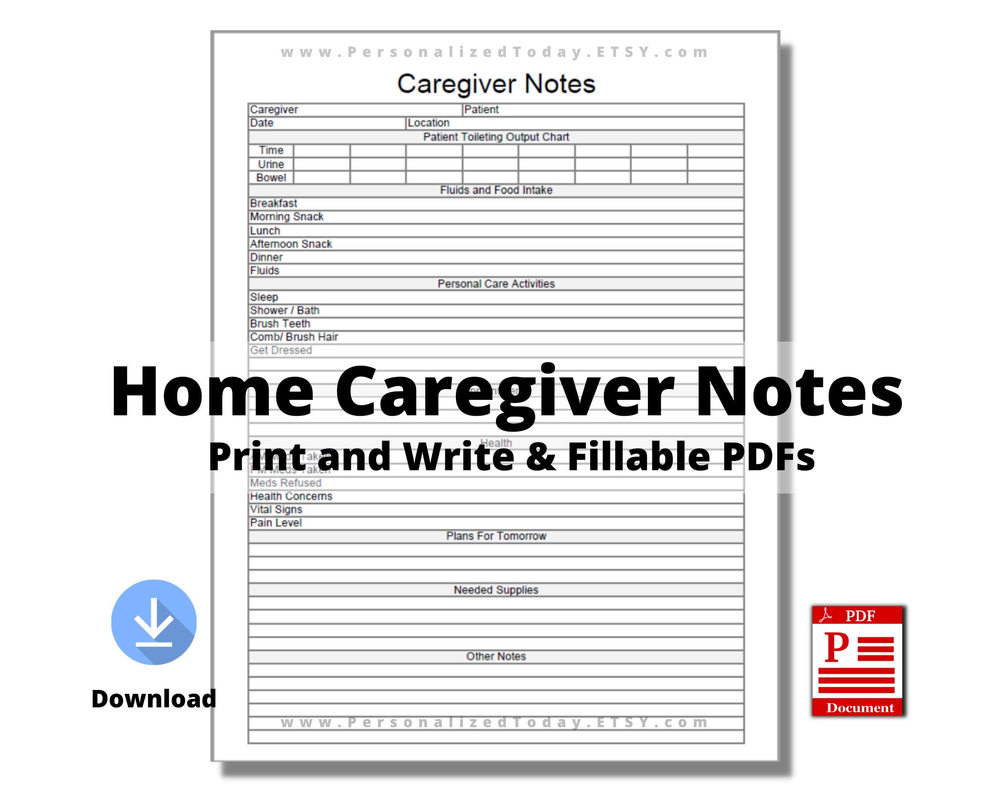 Chart Notes Template