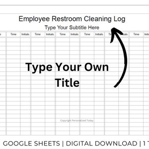 Toilet Check Sheet Restroom Cleaning Log Bathroom Tidiness Chart Google ...