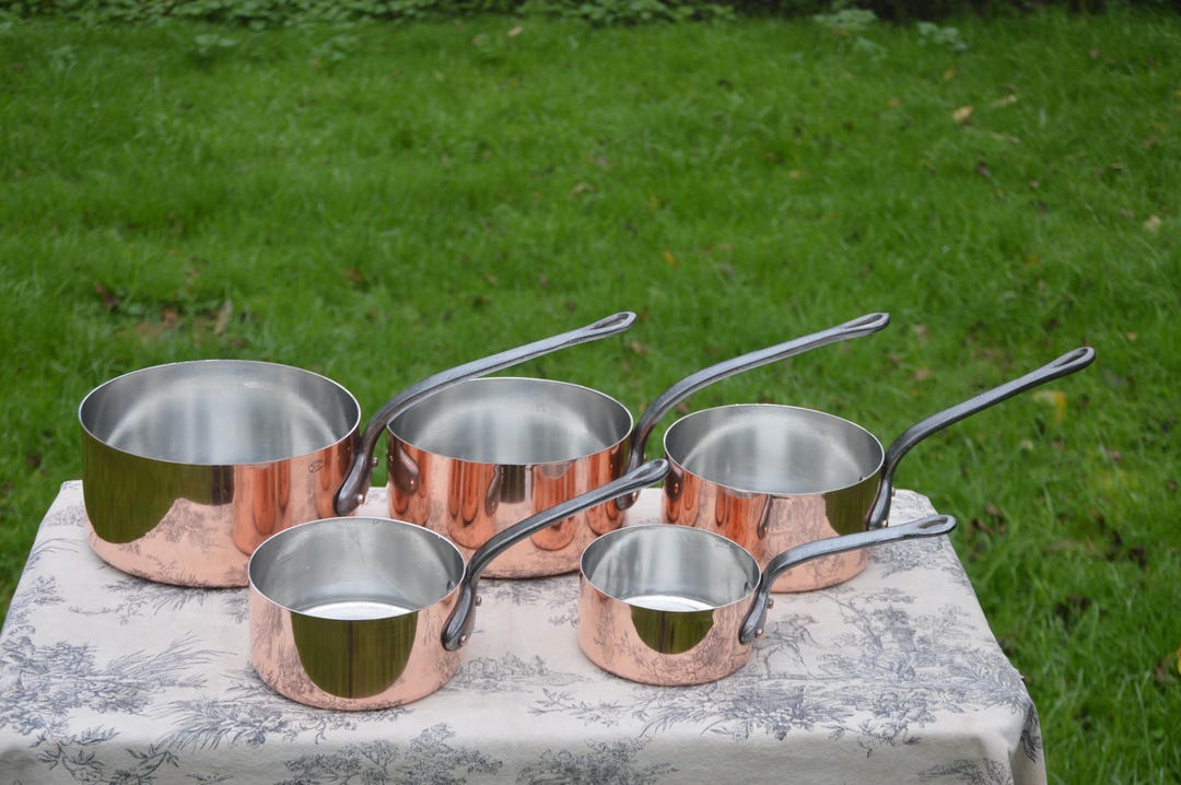 Havard of Villedieu Copper Pans New Hand Wiped Tin Lined Artisan Five 1 ...