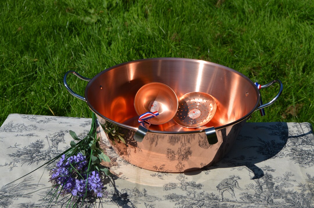 New NKC 38 Cm Copper Jam Pan From Normandy Kitchen Plus Copper Skimmer ...