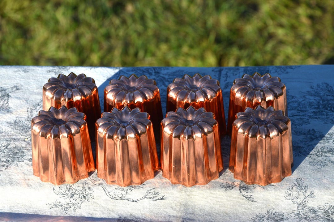 8 Eight French Copper Caneles Large NKC 5.5 Cm 2 1/8" Canelés Made in ...
