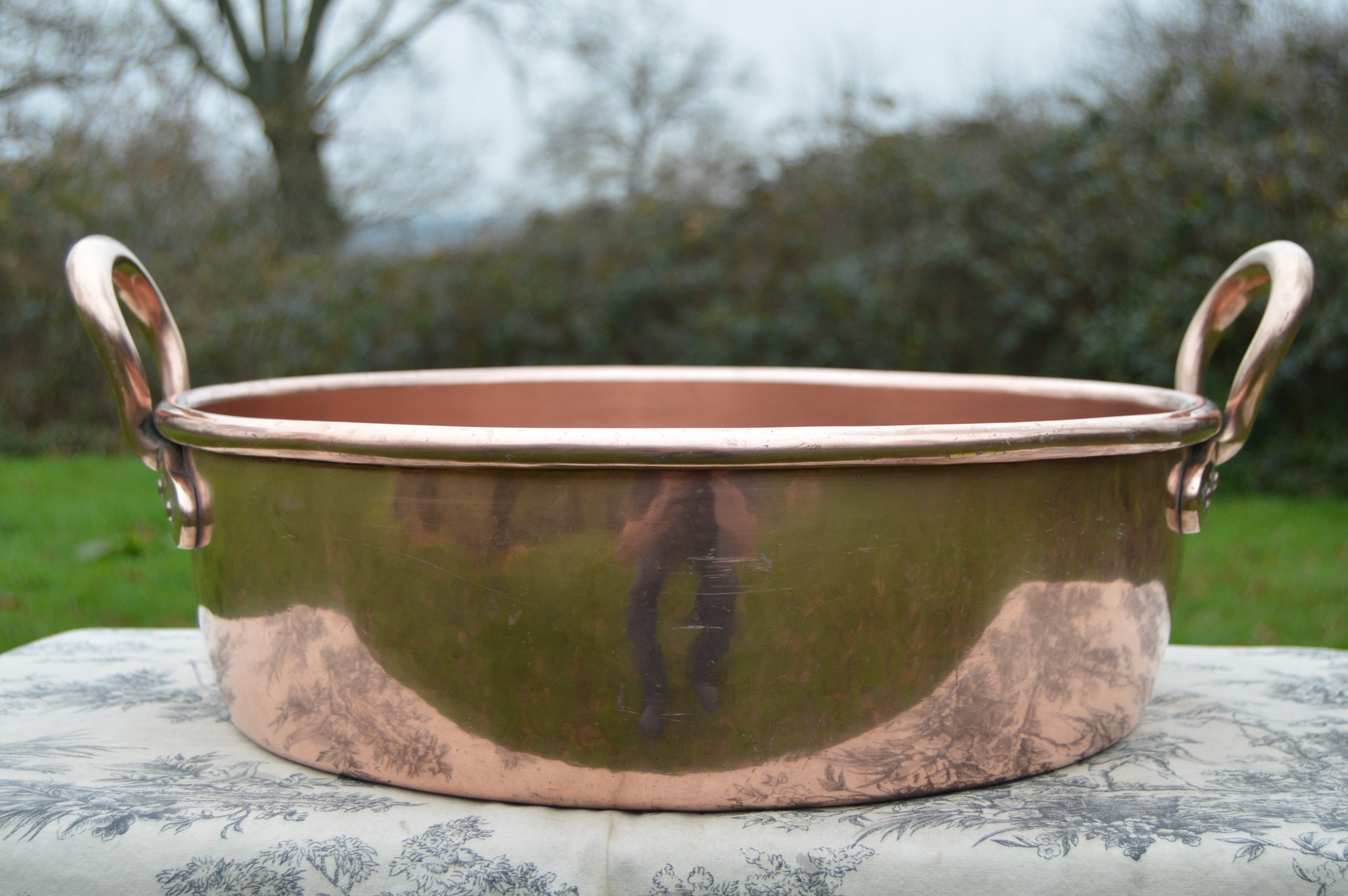 Pots & Pans Pots Old Antique Copper Engraved THS Monogram Preserve Pan ...