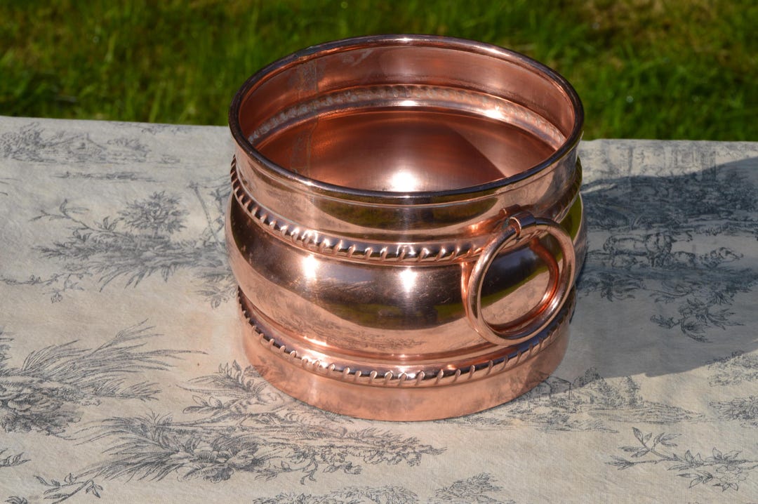 Vintage French Small Copper Pot Two Ring Handle Copper Handle Utensil ...