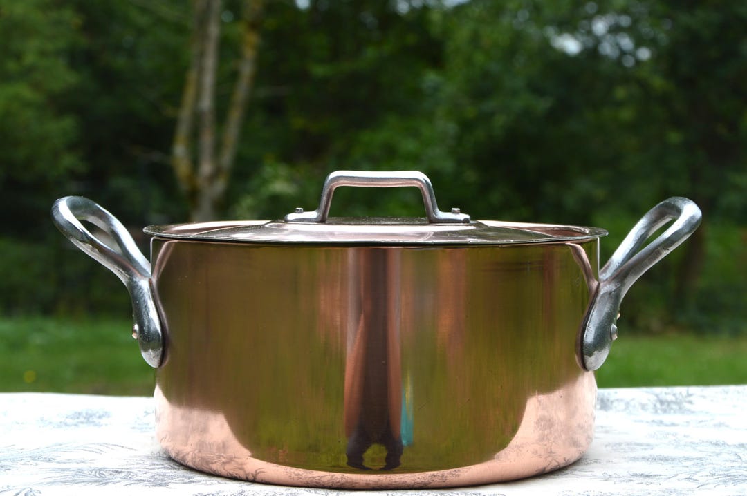 French Copper Marmite: 22cm Vintage Casserole Pan, 2.3mm, Re-tinned - Etsy