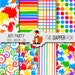 Christmas Red and Blue Digital Paper Pack INSTANT DOWNLOAD 12x12 Trees ...