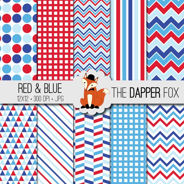 Navy and Red Chevron - Etsy