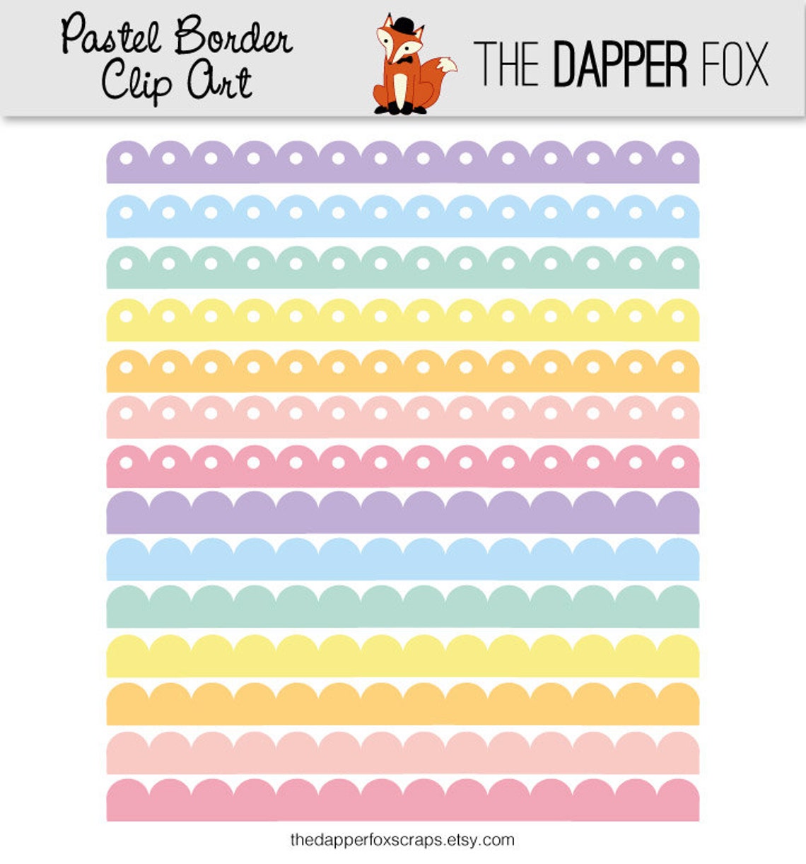 Pastel Border Ribbon Digital Clip Art in Chevron Stitched Zig Zag Ric ...
