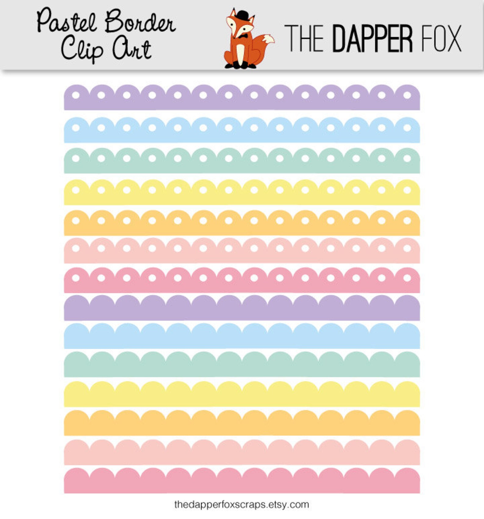 Pastel Border Ribbon Digital Clip Art in Chevron Stitched Zig Zag Ric ...