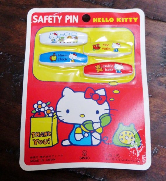 Vintage Sanrio 1976 Hello Kitty Safety Pin Set of 4 Unopened | Etsy