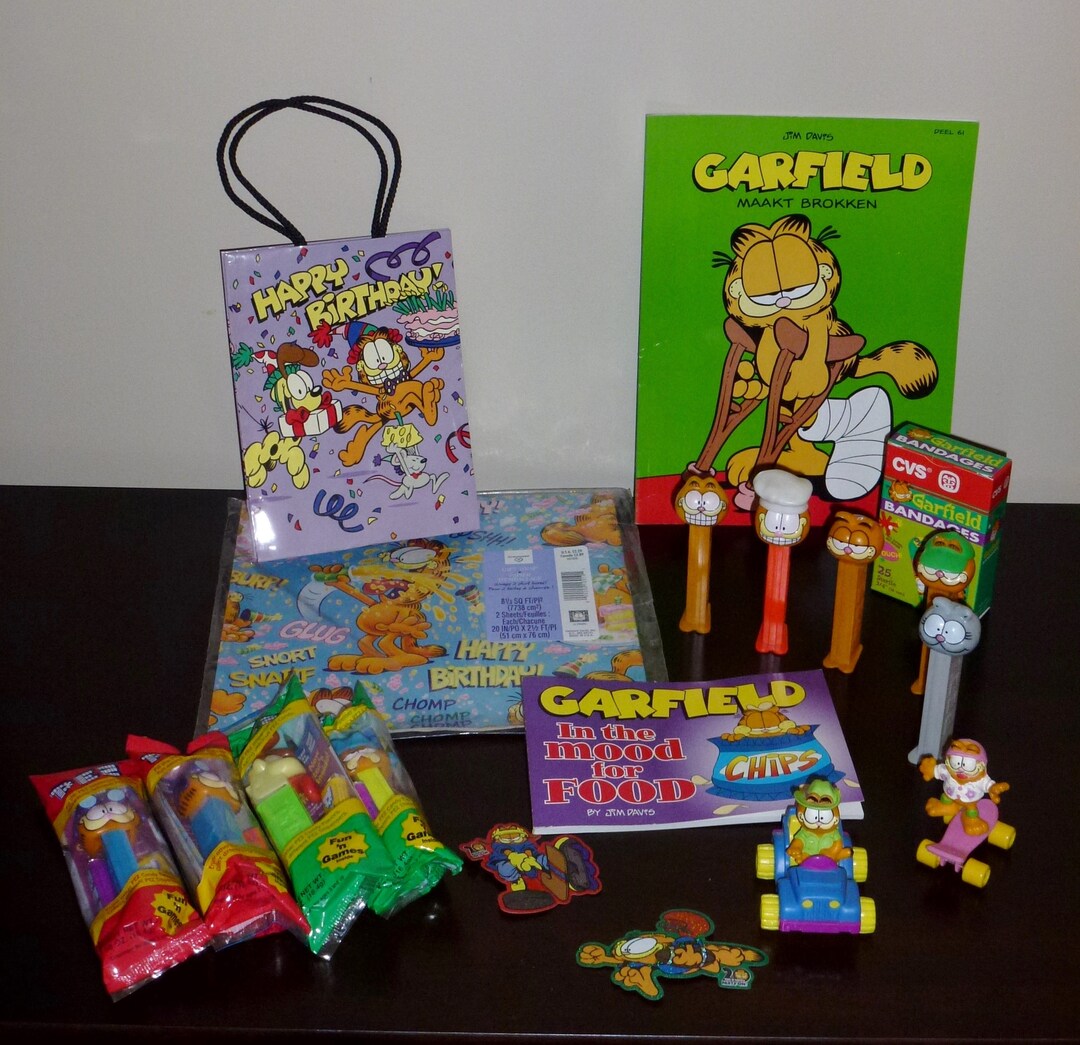 Vintage Garfield Collection Pez Happy Meal Toys Books Wrapping - Etsy