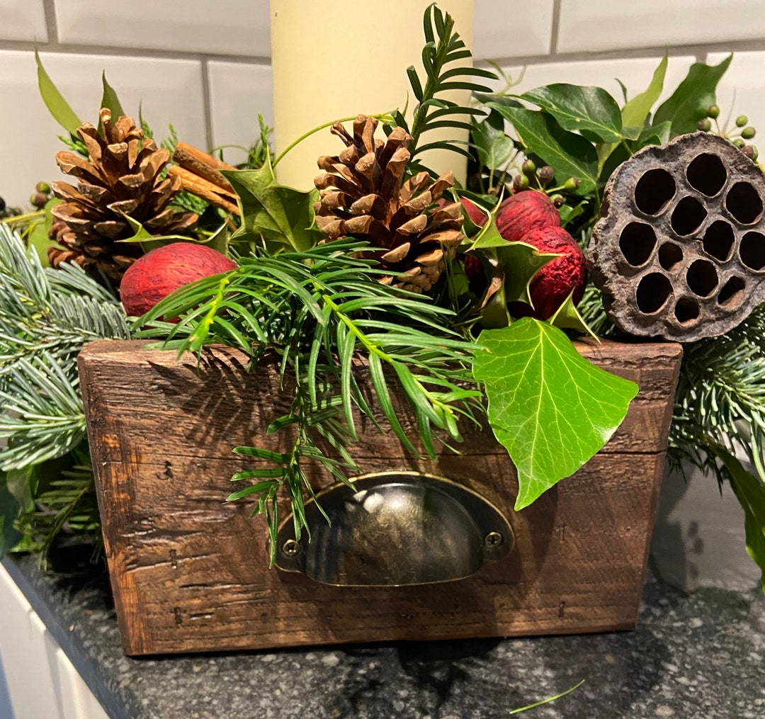 Rustic Christmas Box Table Decoration - Etsy UK