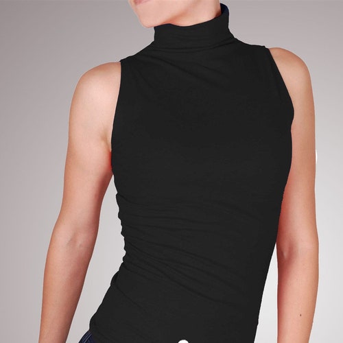 Half Turtleneck Top Slim Skin Tight Stretchy Turtleneck Top | Etsy