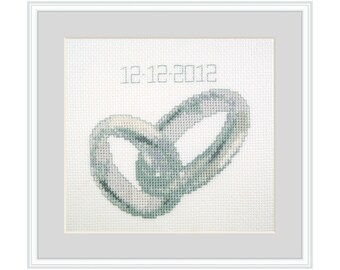 Wedding Rings, Cross Stitch Kit Marriage, Diy Gift, Small, Beginner - Etsy