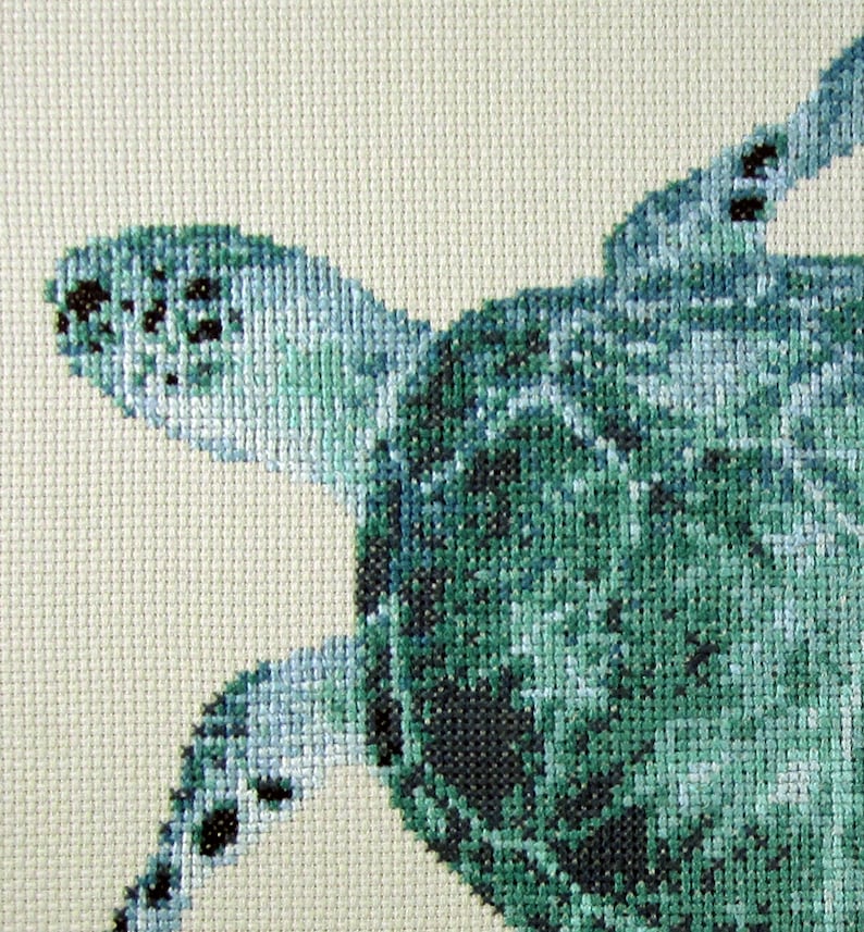 Turtle Ocean Cross Stitch Kit Sea Turtle | Etsy