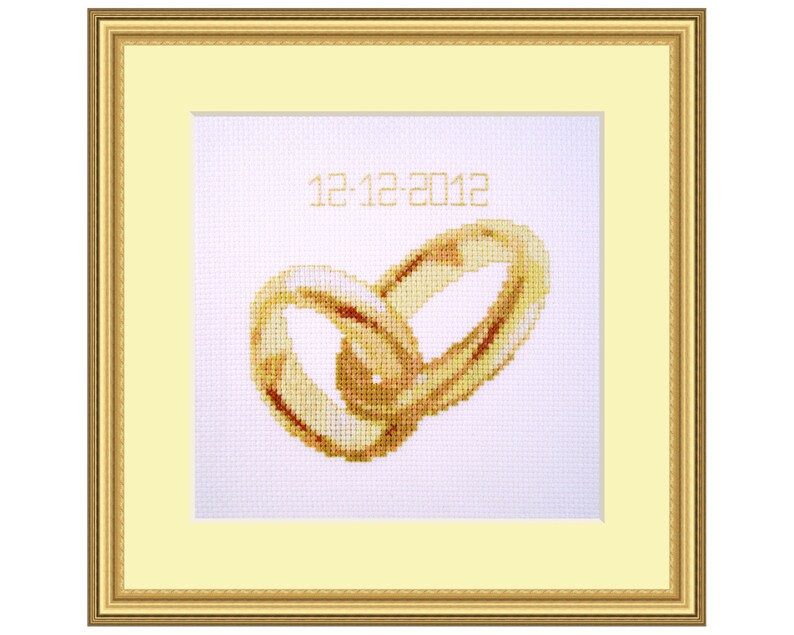 Wedding Rings, Cross Stitch Kit Marriage, Diy Gift, Small, Beginner - Etsy
