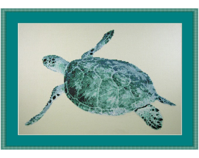 Turtle Ocean, Cross Stitch Kit Sea Turtle - Etsy