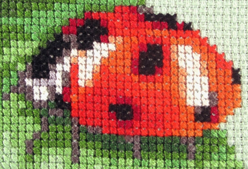 Lady in Red, Counted Cross Stitch Kit, Ladybug, Insect, Cute, Small ...