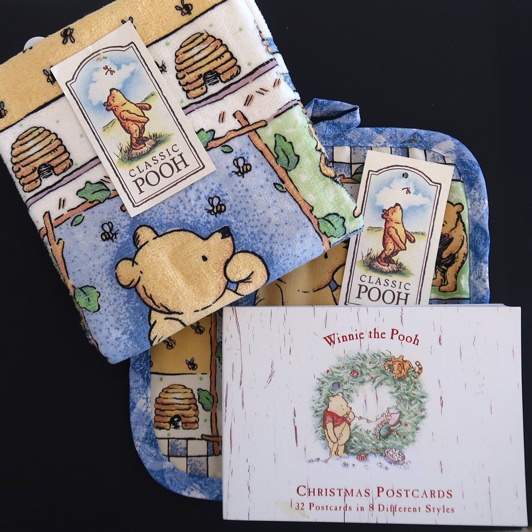 Winnie the Pooh Postcards, Pot Holder, Kitchen Towel - Etsy