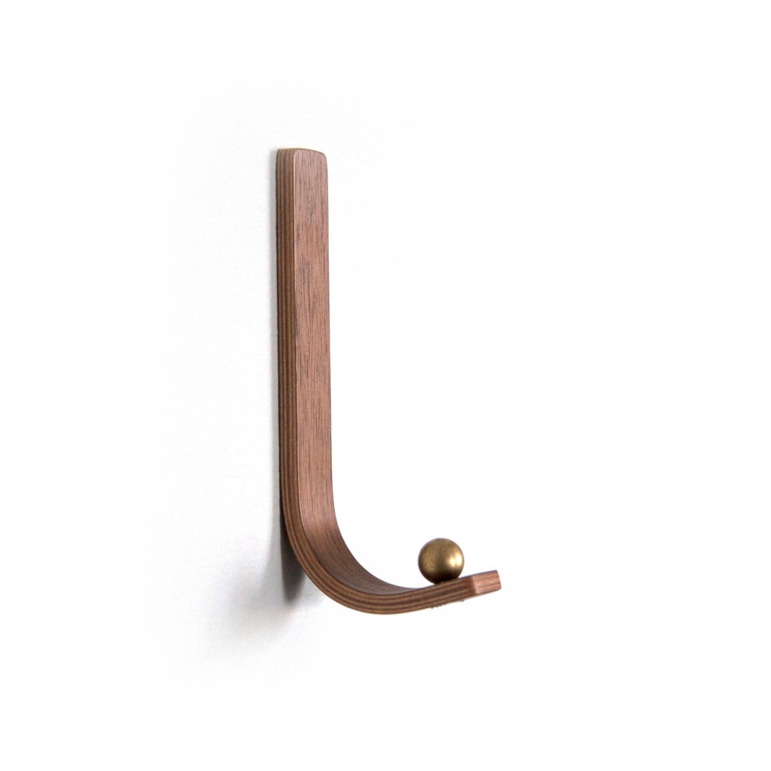 Modern Wall Hook: Handcrafted Bent Plywood With Metal Accent - Etsy