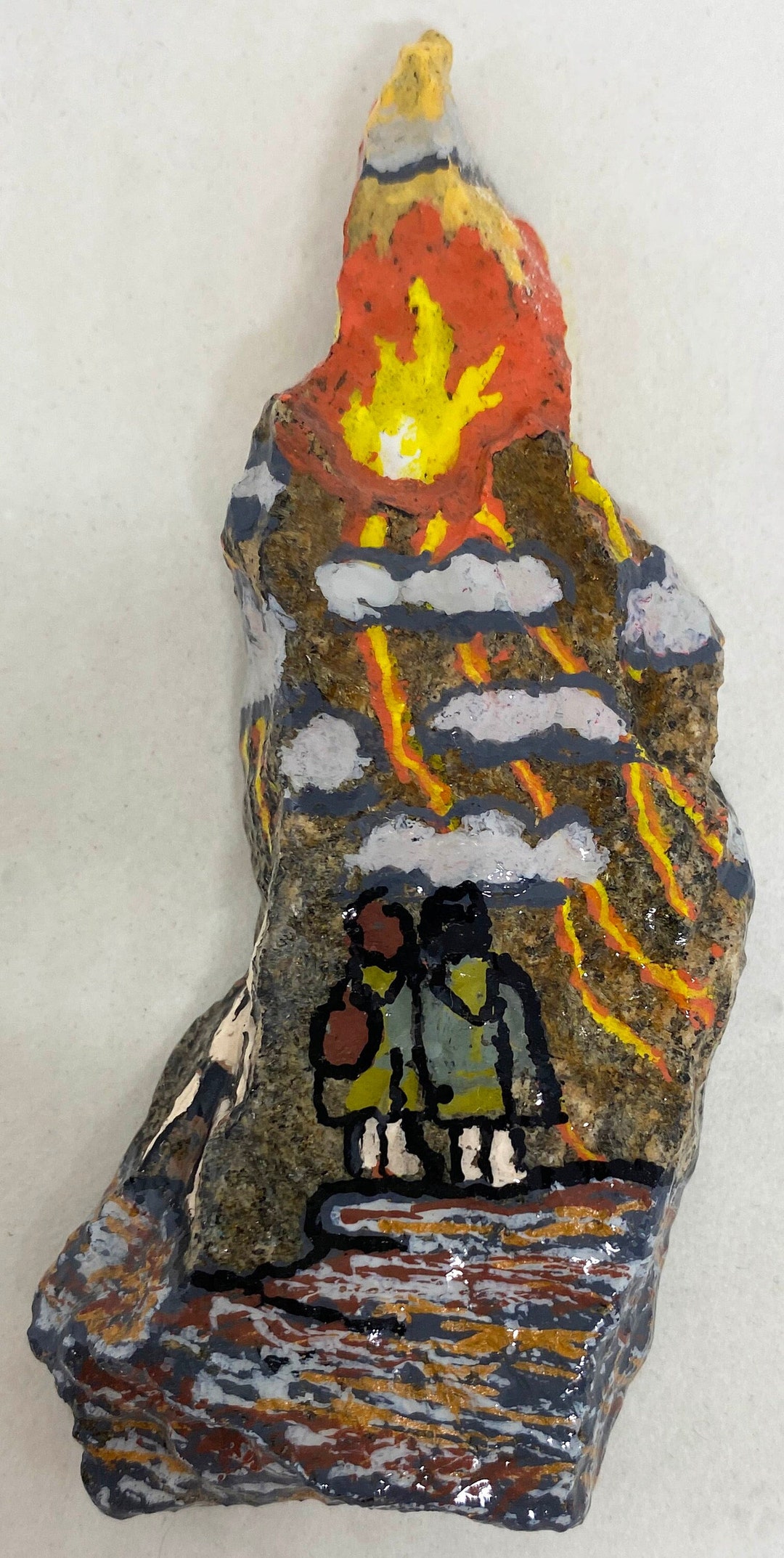 Lord of the Rings Painted Rock: Frodo, Sam & Gollum at Mount Doom - Etsy