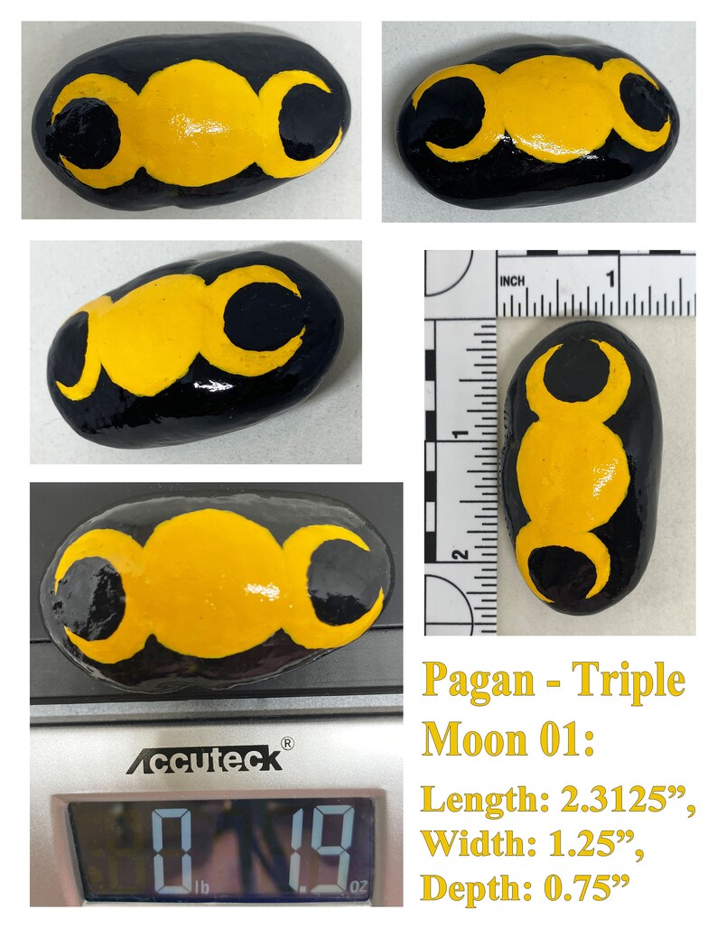 Painted Rocks pebble Pets Triple Moon, Triple Goddess, Neopaganism, the ...