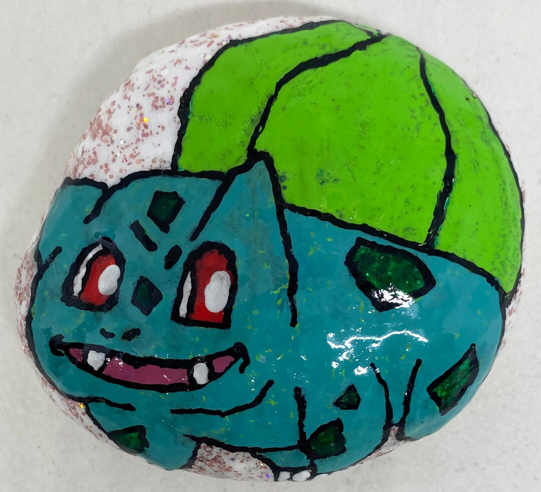 Painted Rocks pebble Pets Pokémon, Pokemon 001, Bulbasaur Type: Grass ...