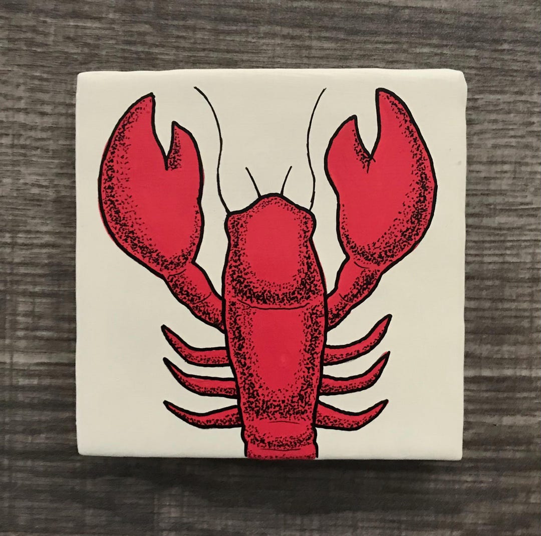 Hand Painted Lobster Coaster - Etsy