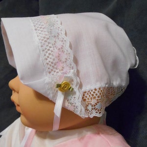 Baby Hankie Bonnet / Wedding Handkerchief With Pastel Rainbow Lace - Etsy