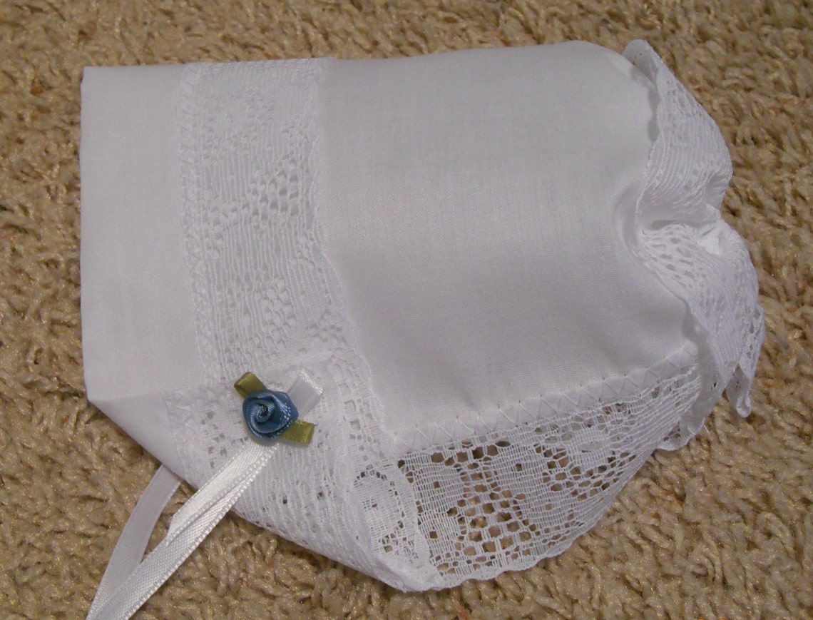 Baby Hankie Bonnet / Wedding Handkerchief With Colonial Lace - Etsy