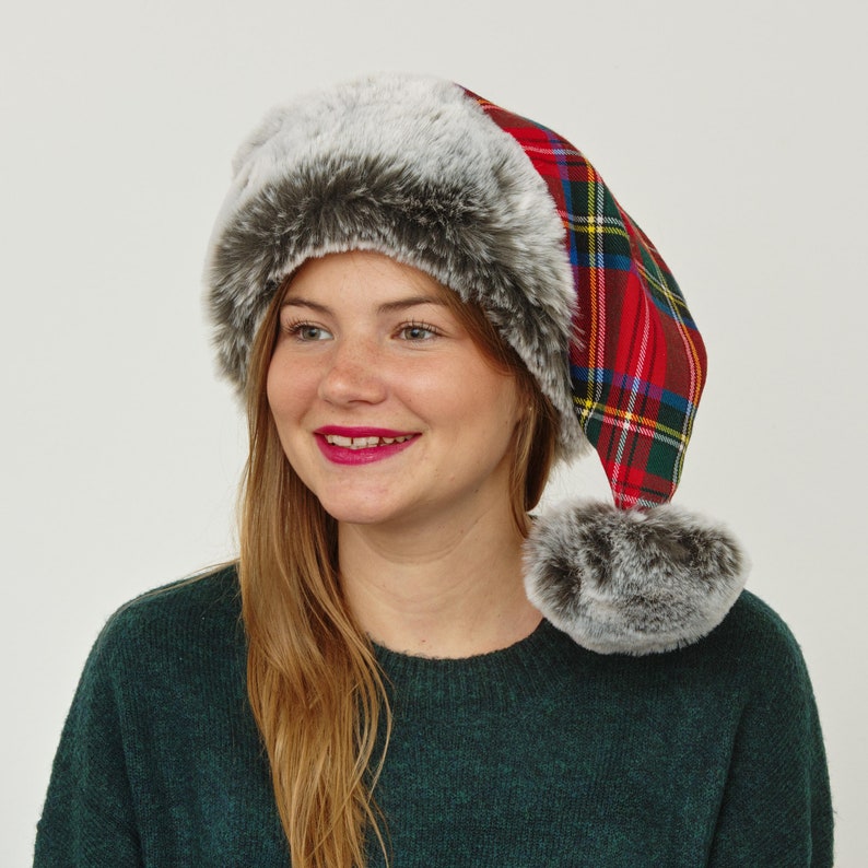 Christmas Tartan Santa Hat - Etsy