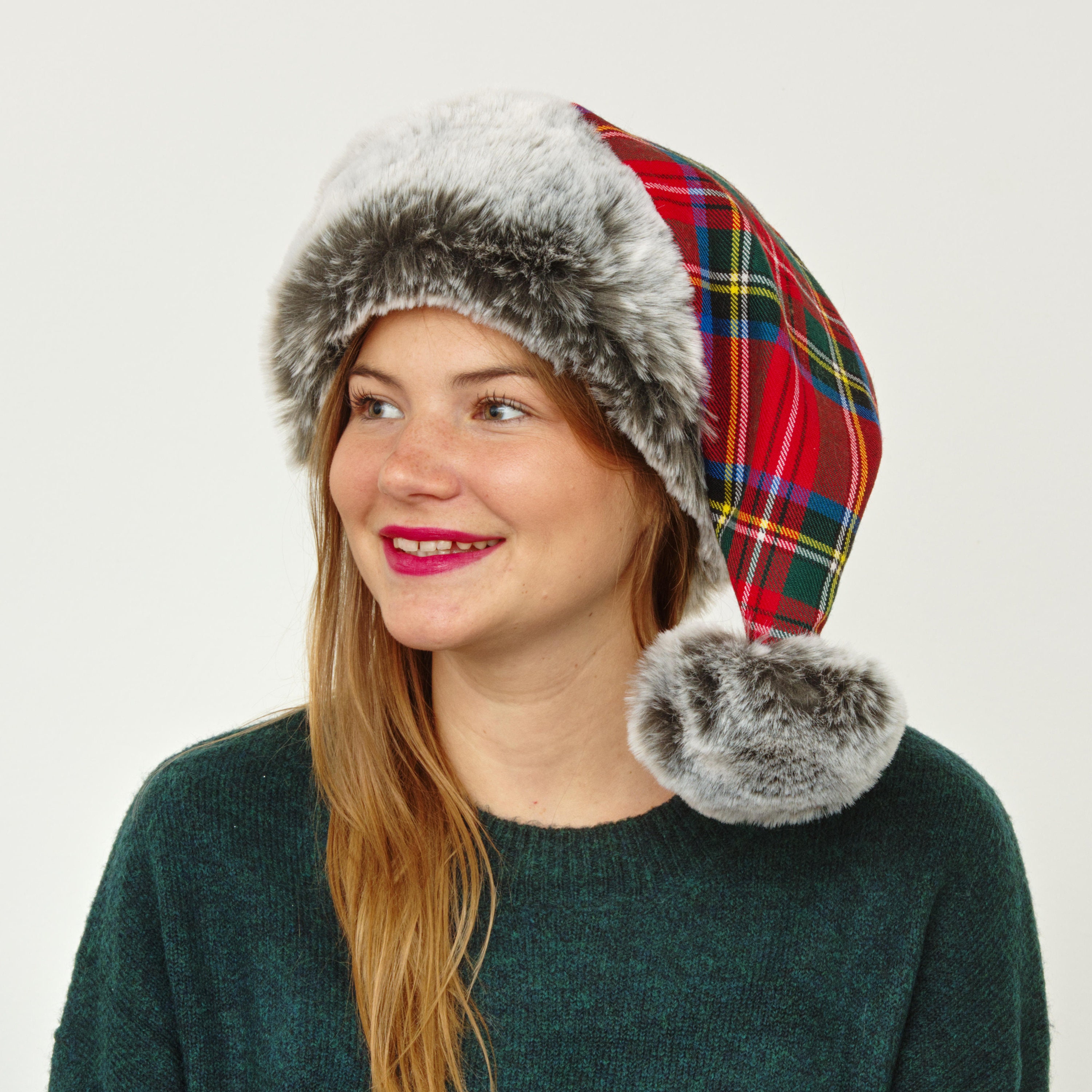 Christmas Tartan Santa Hat - Etsy
