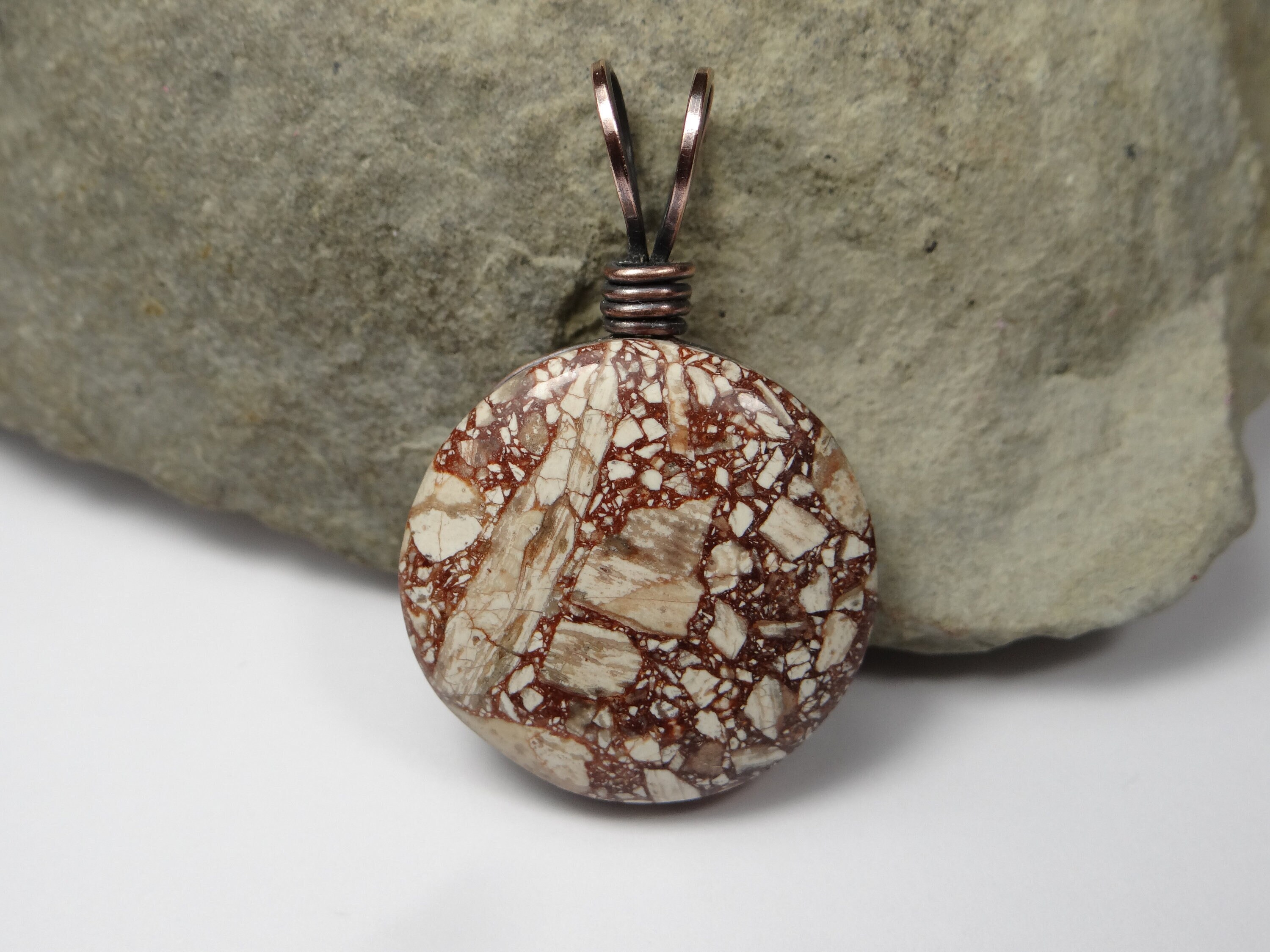 Chipboard Rhyolite Groove Wire Wrapped Pendant - Etsy