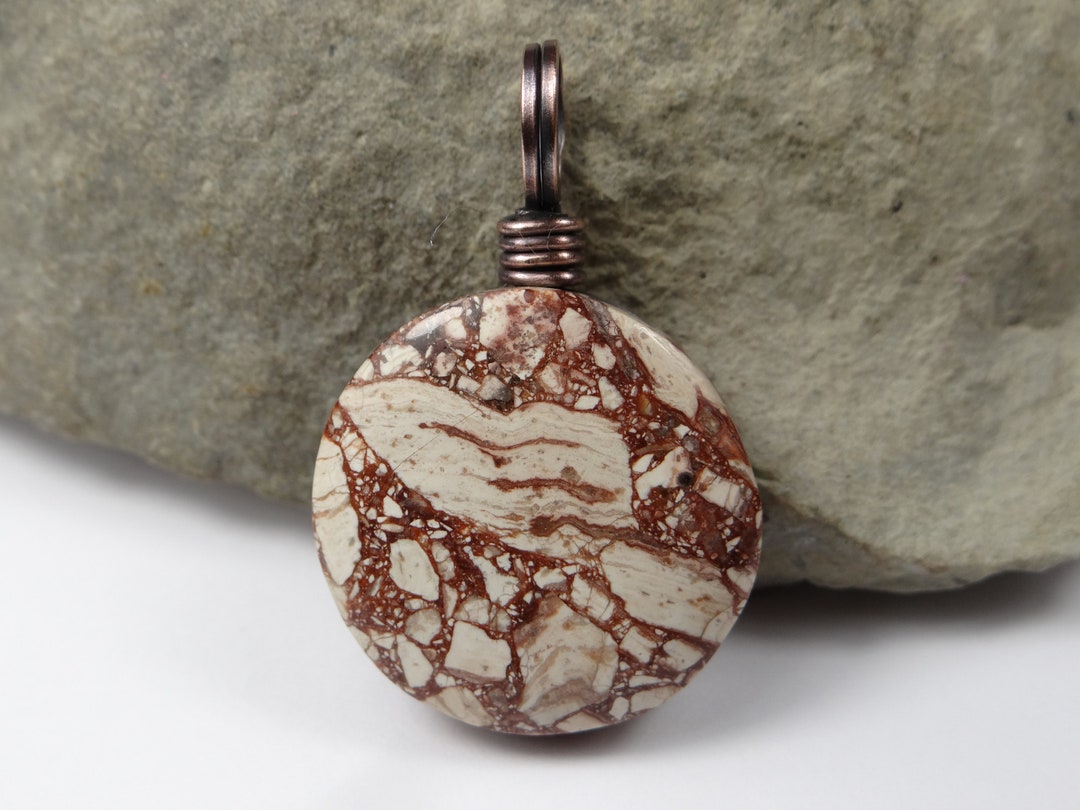 Chipboard Rhyolite Groove Wire Wrapped Pendant - Etsy