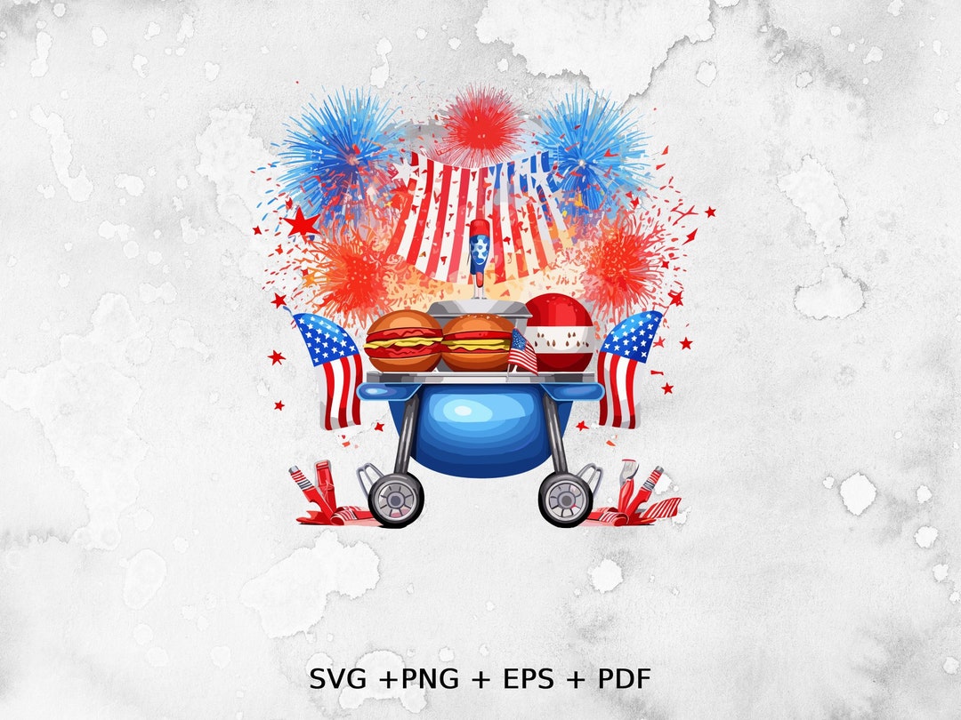 Grillnfireworks2 Digital Vector, Grill, Fourth of July ...