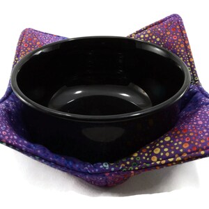 Purple Rainbow Microwave Bowl Cozy 7.5 Inch Square Cotton Bowl Holder ...