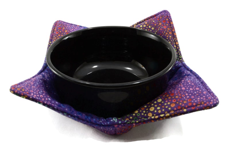 Purple Rainbow Microwave Bowl Cozy 7.5 Inch Square Cotton Bowl Holder ...
