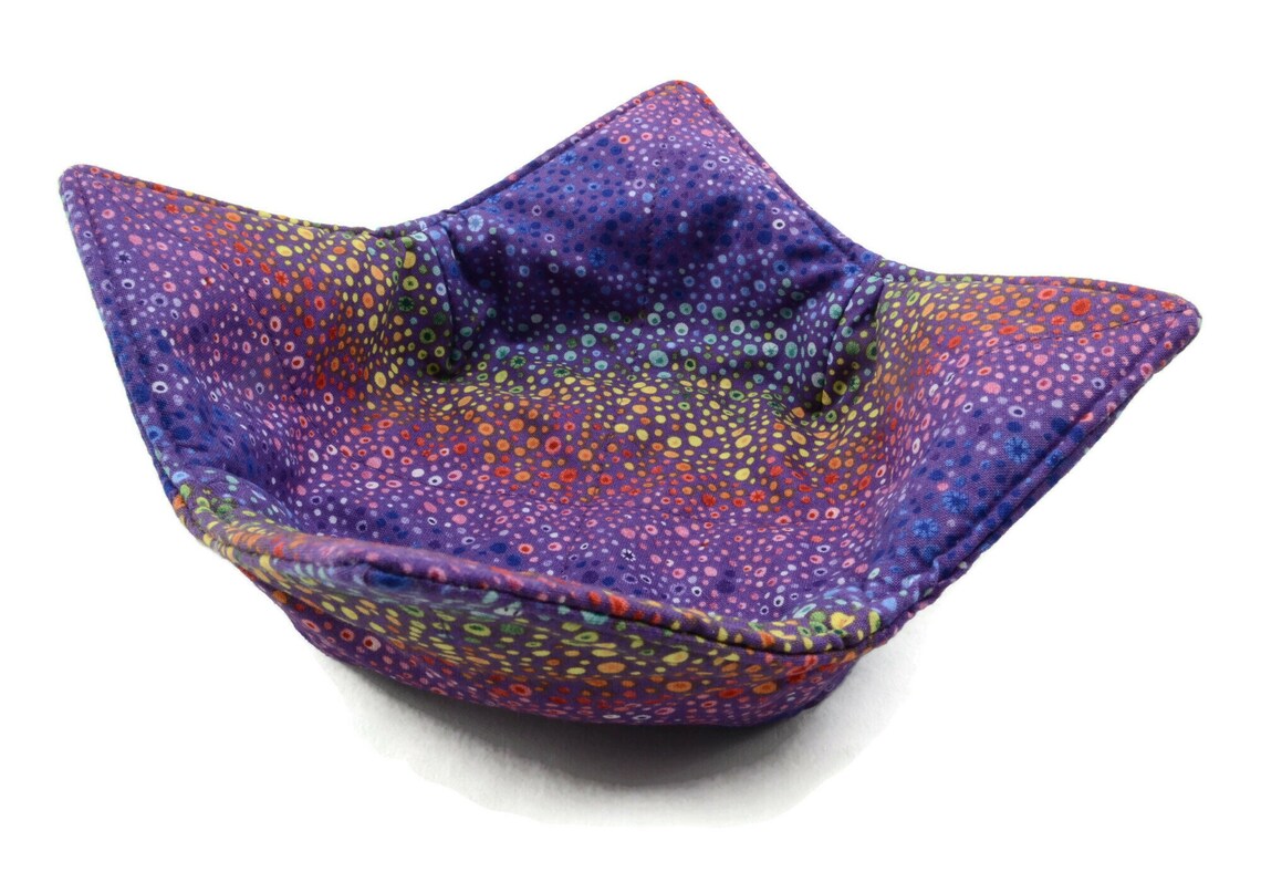 Purple Rainbow Microwave Bowl Cozy 7.5 Inch Square Cotton - Etsy