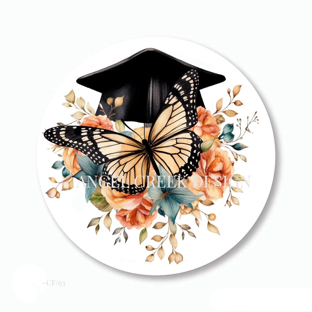Butterfly Graduation Stickers, Floral Graduation Stickers, Graduation ...