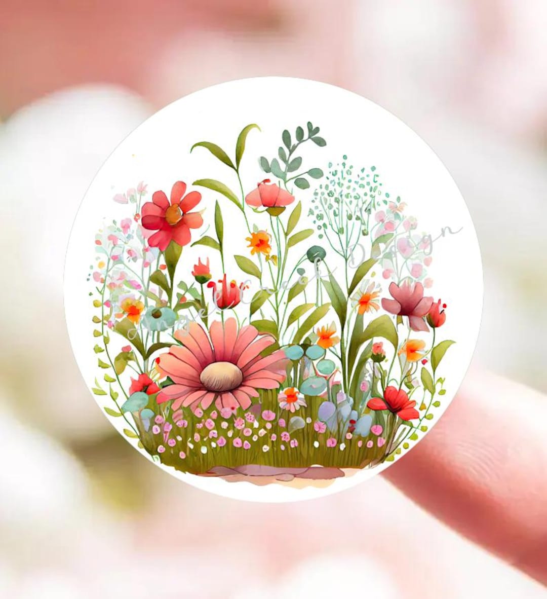 Spring Flower Stickers, Floral Stickers, Scrapbook Stickers, Watercolor ...