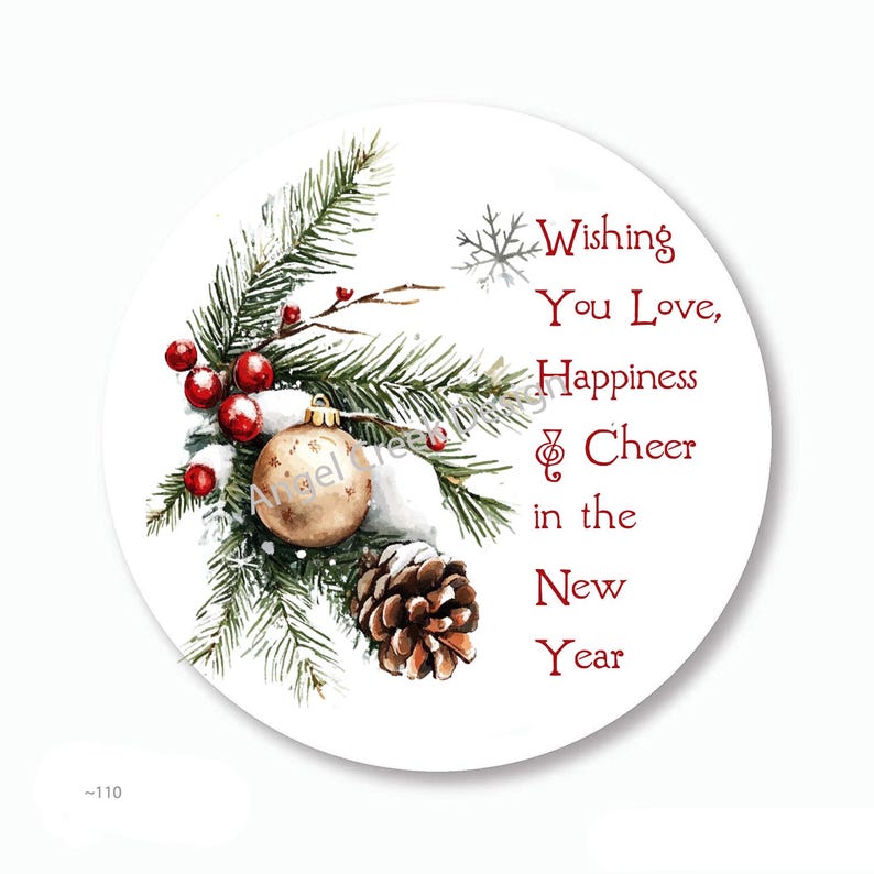 New Year Stickers, Wishing You Love and Cheer New Year Stickers, Happy ...