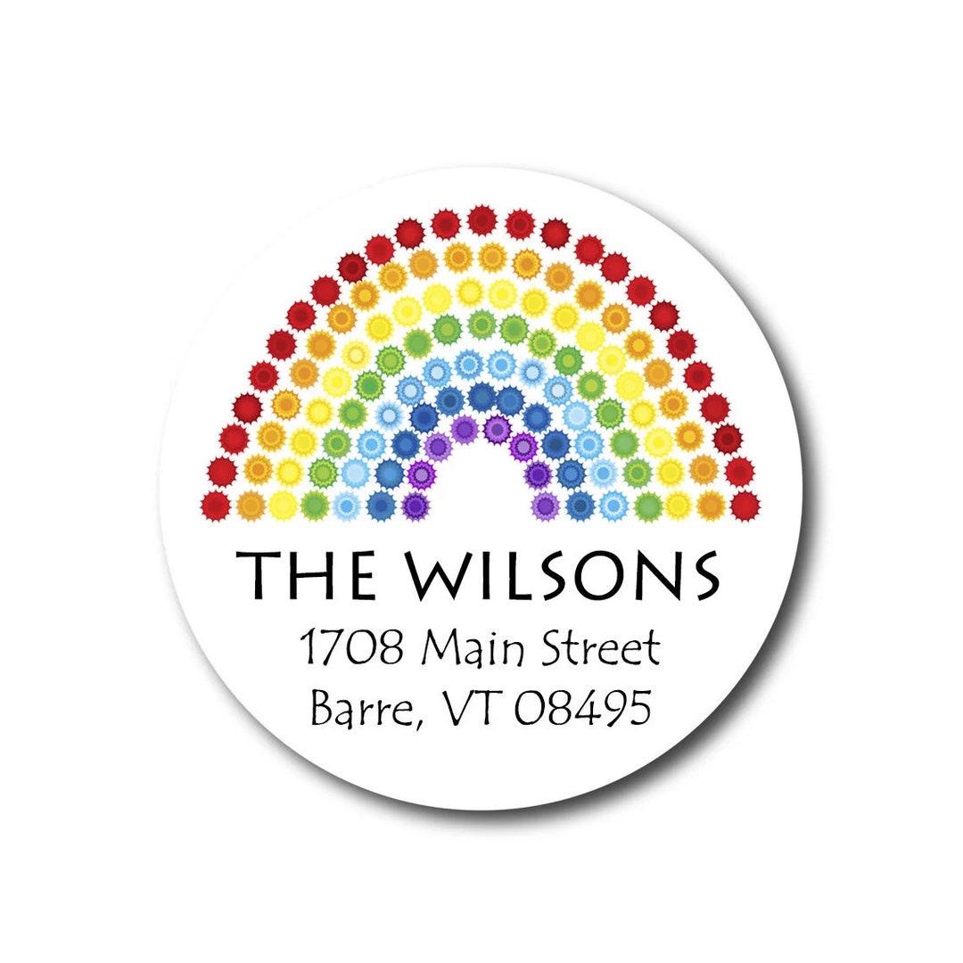 Personalized Rainbow Address Labels, Custom Return Labels, Rainbow ...